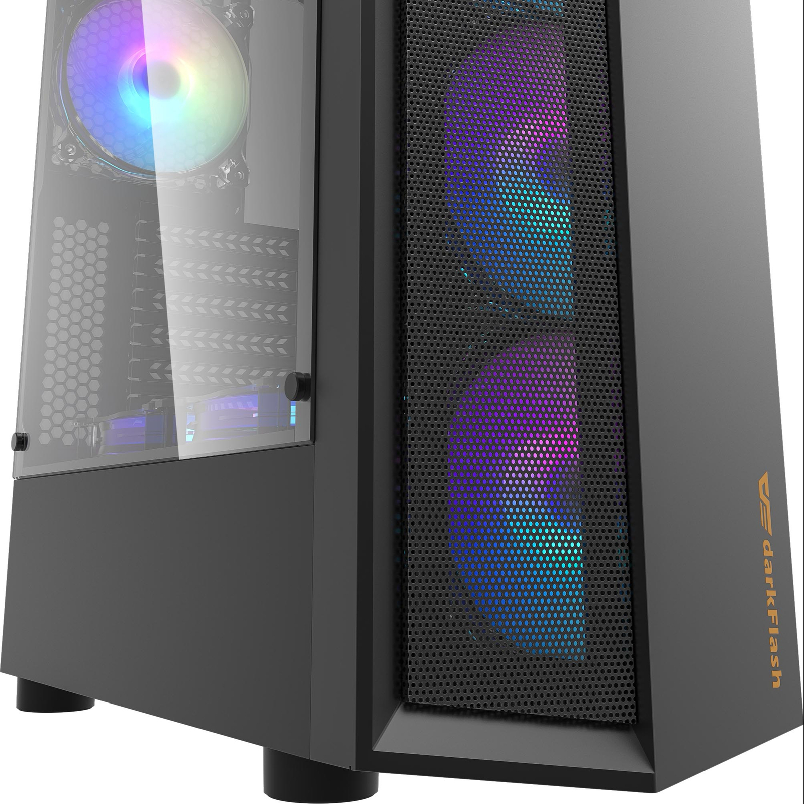 PC CASE darkFlash Melody gaming chassis hexagon& iron mesh crafts ...