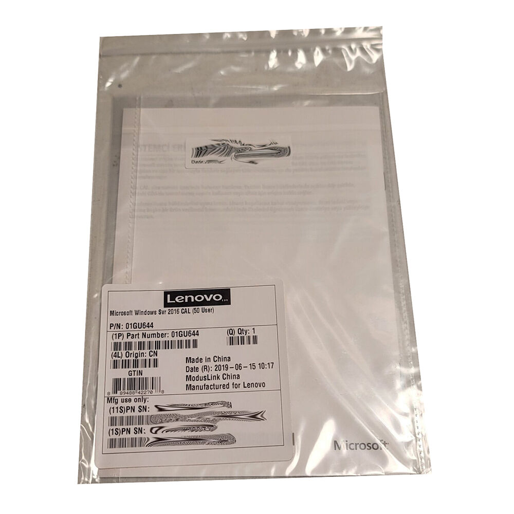 Lenovo Microsoft Windows Server 2016 - License - 50 User CAL - OEM ...