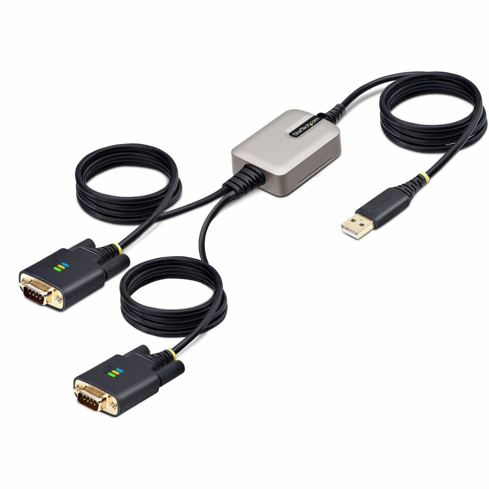 StarTech.com 13ft (4m) 2-Port USB to Serial Adapter Cable, COM Retention, FTDI, DB9 RS232, Changeabl