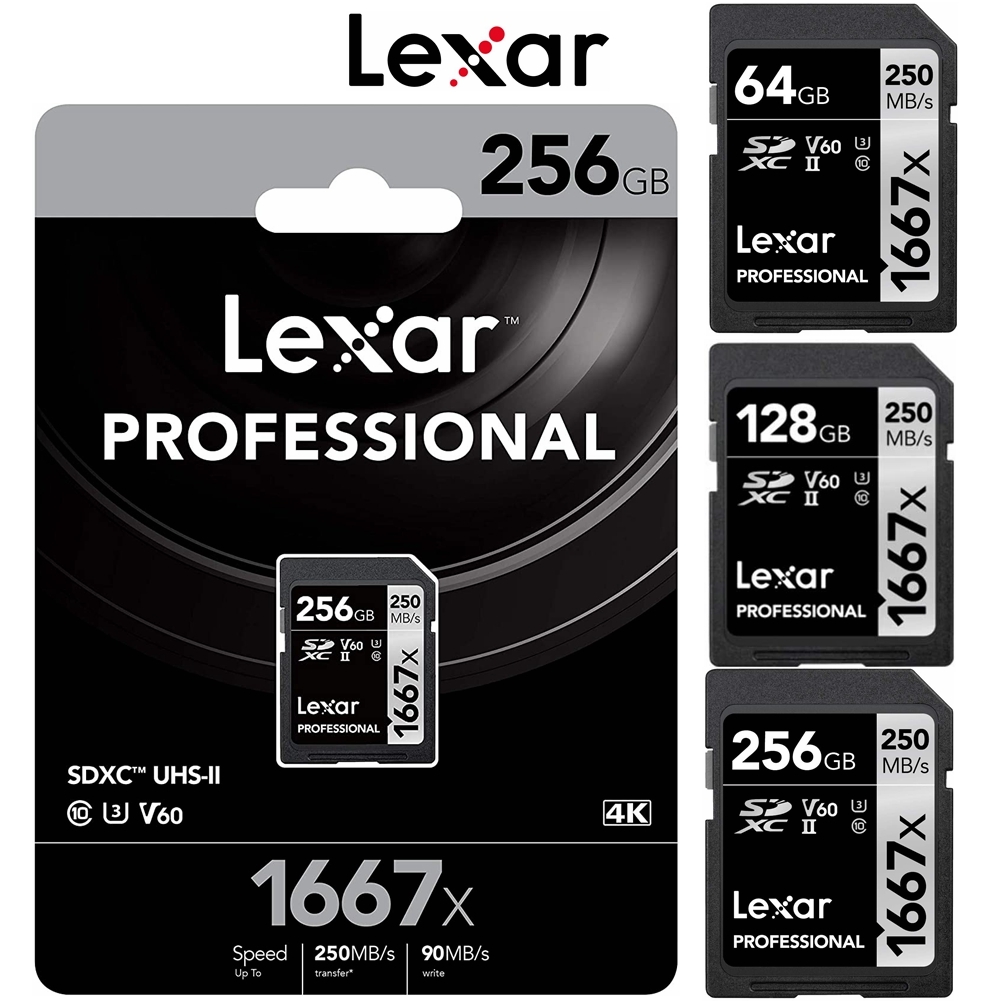 Lexar SD Card SDXC 1667X UHS-II Professional Camera DSLR TF 64GB 128GB ...