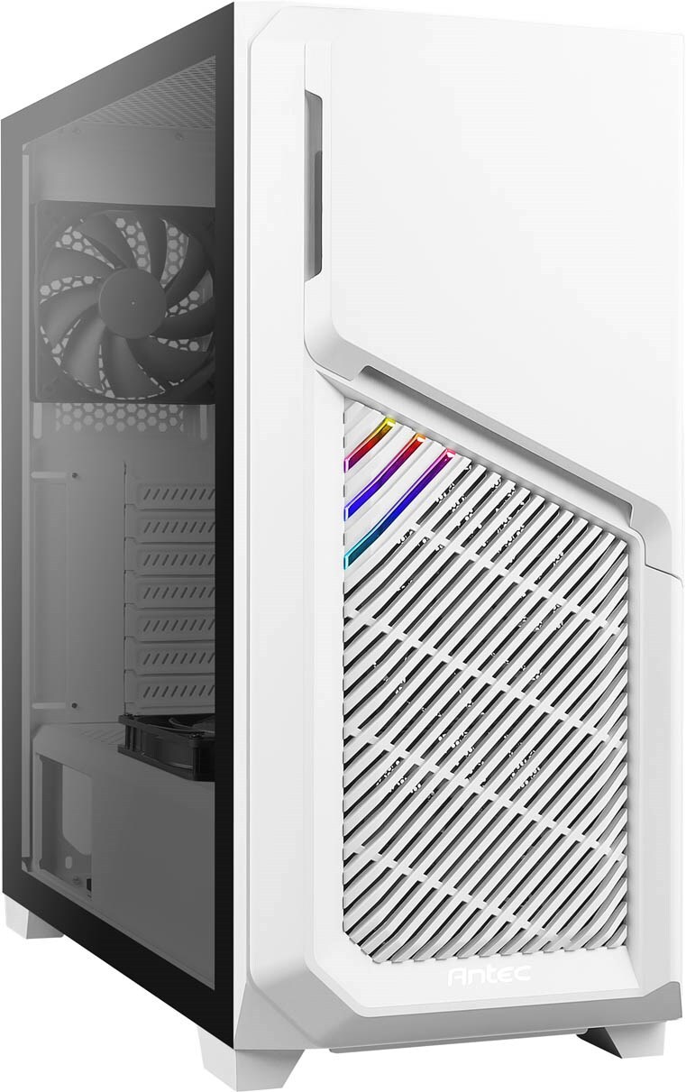 Antec DP502 FLUX White High Airflow, ATX, Tempered Glass with 3x Fans ...