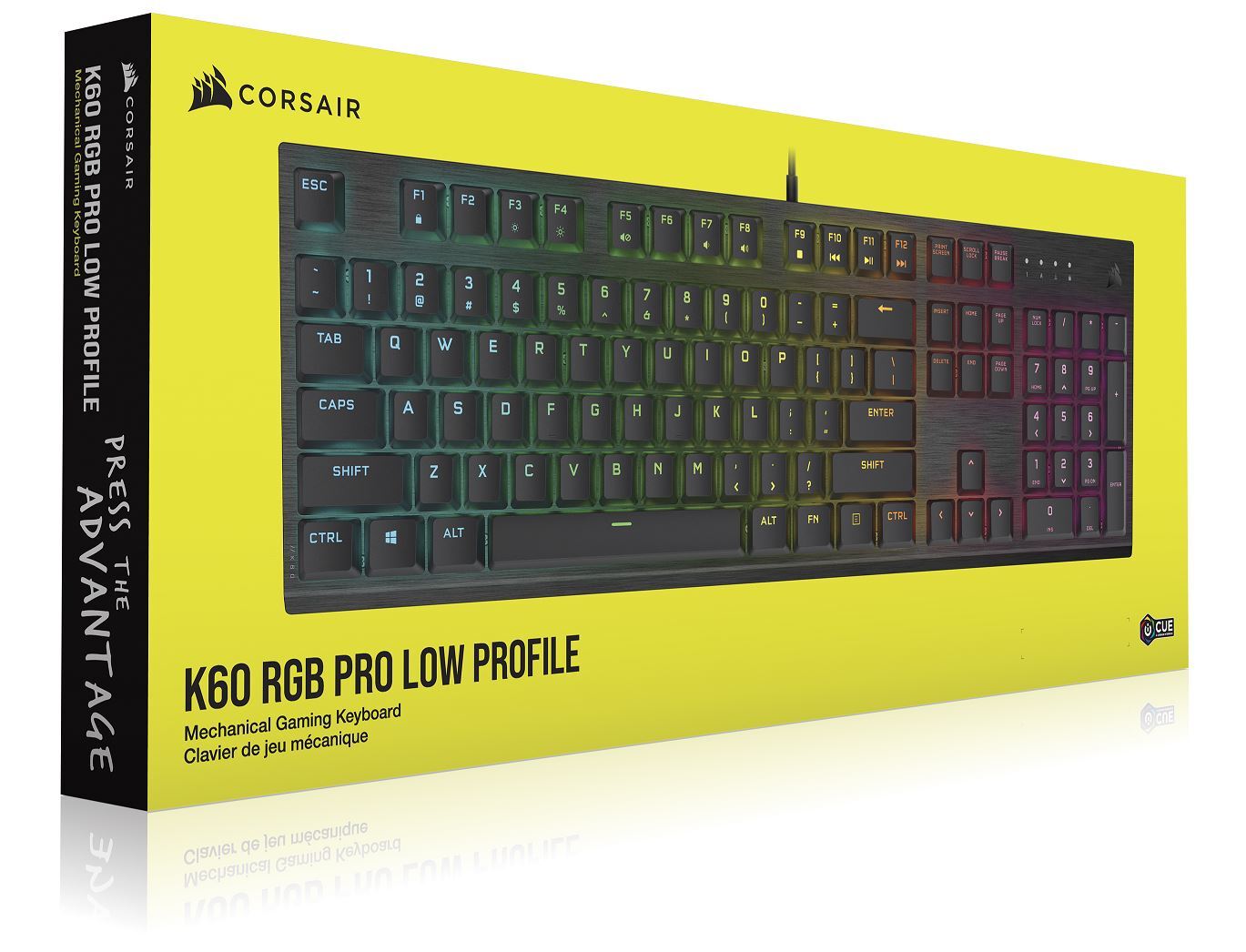 Corsair K60 RGB PRO LOW PROFILE Mechanical Gaming Keyboard, Backlit RGB LED, CHERRY MX Low Profile S